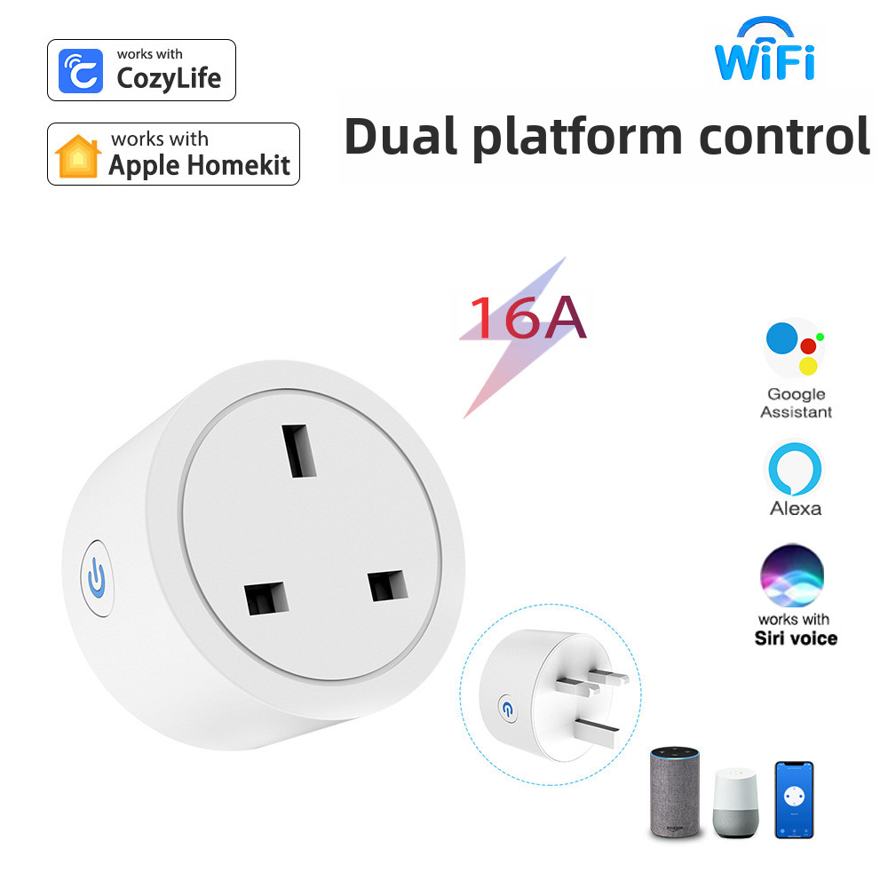 Homekit British Standard Smart Socket WiFi Switch Alexa Voice Timing ...