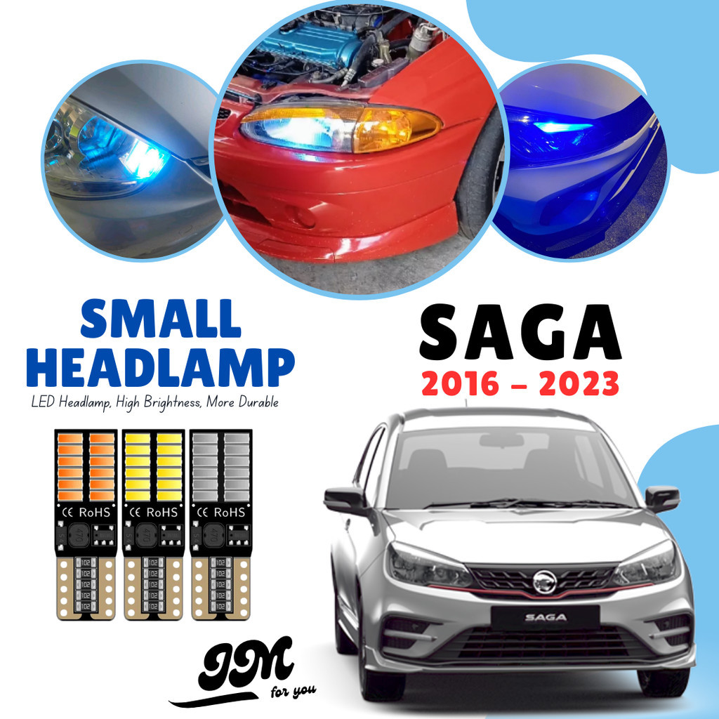 PROTON SAGA VVT MC2 SMALL HEAD LAMP LED BULB HeadLight Lampu Hujan ...