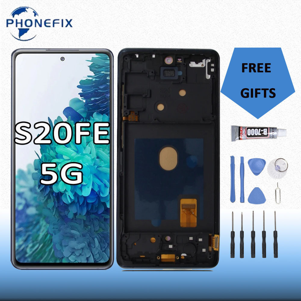 AMOLED For Samsung Galaxy S20FE S20 FE 5G G781 G780 G781B LCD Display Replacement Touch Screen ...