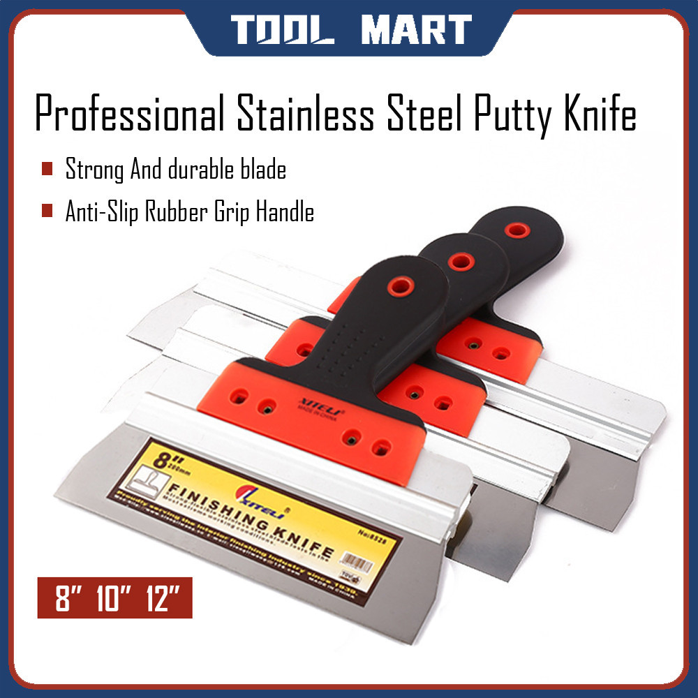 8/10/12 INCH Stainless steel putty knife Putty Scrapper Skim Coat ...