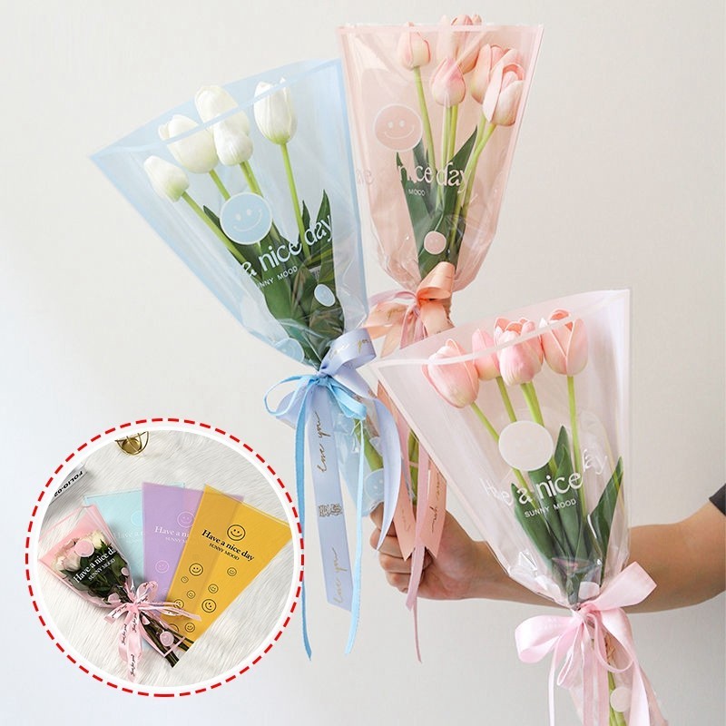 Waterproof Gift Packing Bag INS Plastic Transparent Flower Bags ...