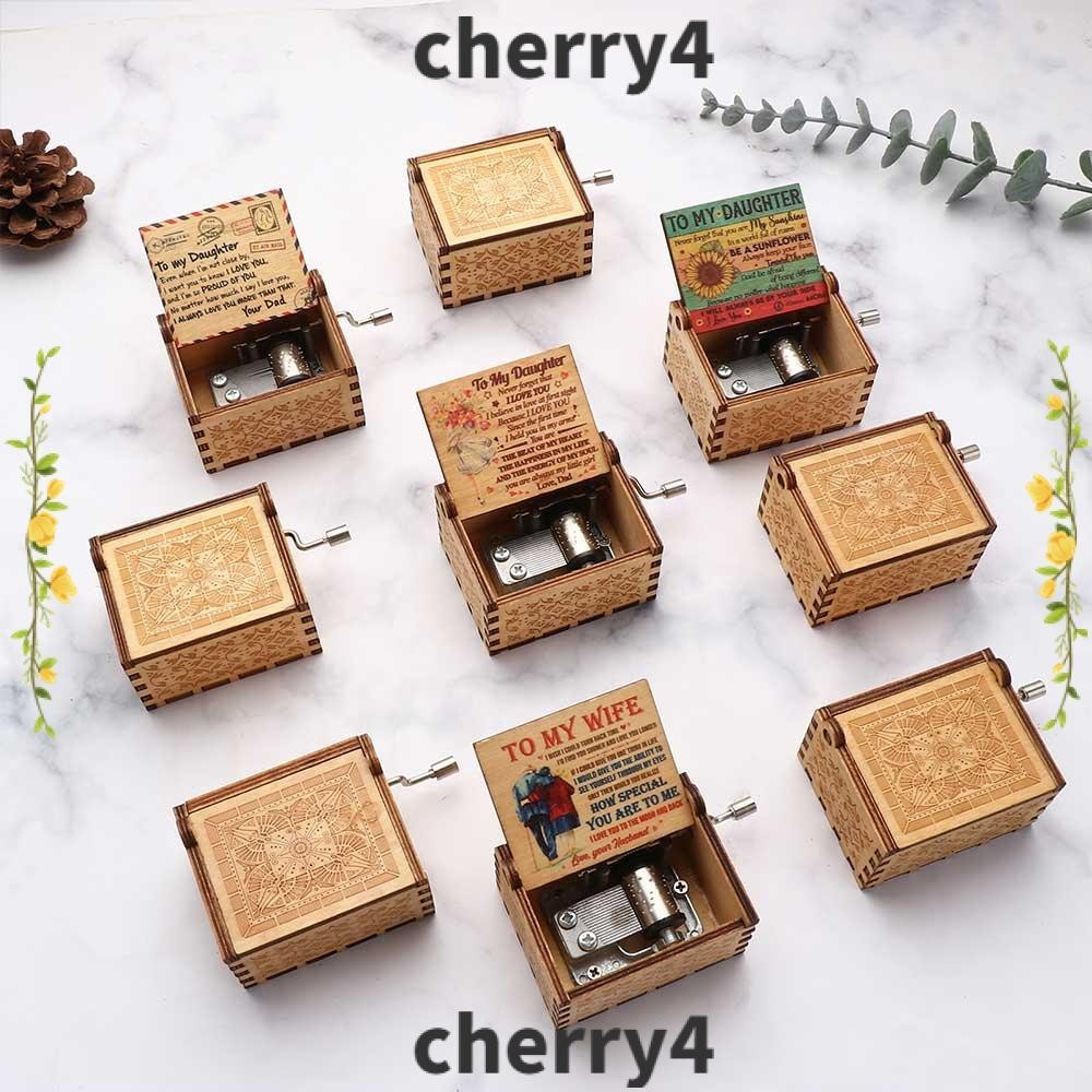 CHERRY Music Boxes Mechanism Carved Cards You Are My Sunshine Gifts For ...