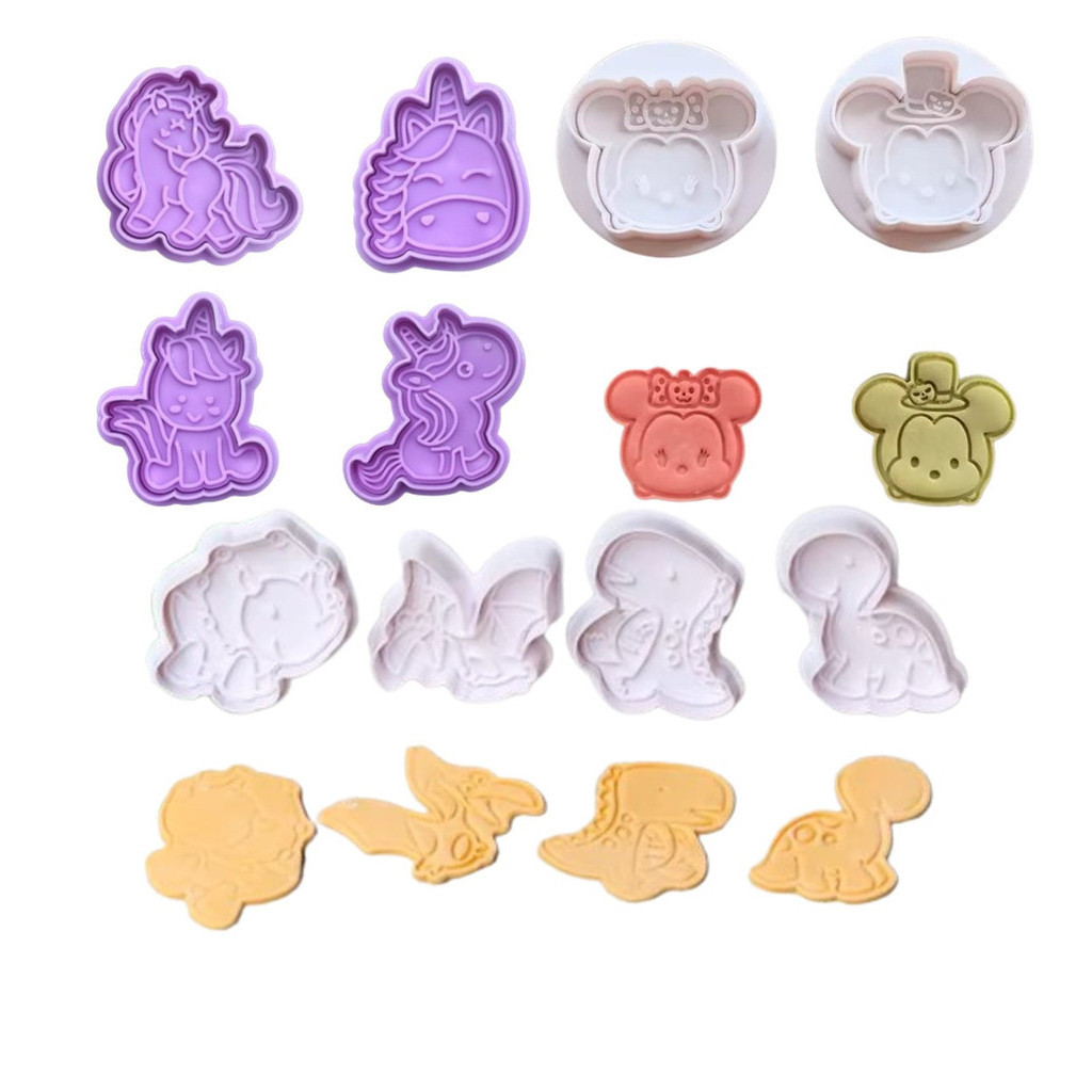 [2/4PCS] Dinosaur Unicorn Mickey Minnie Tsum Tsum Cookies Cutter ...