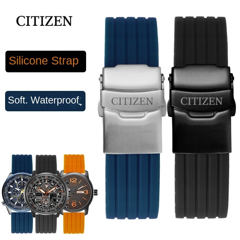 Eco-Drive Rubber Watch Band for CITIZEN Blue Angel 23 Sky Eagle 22mm ...
