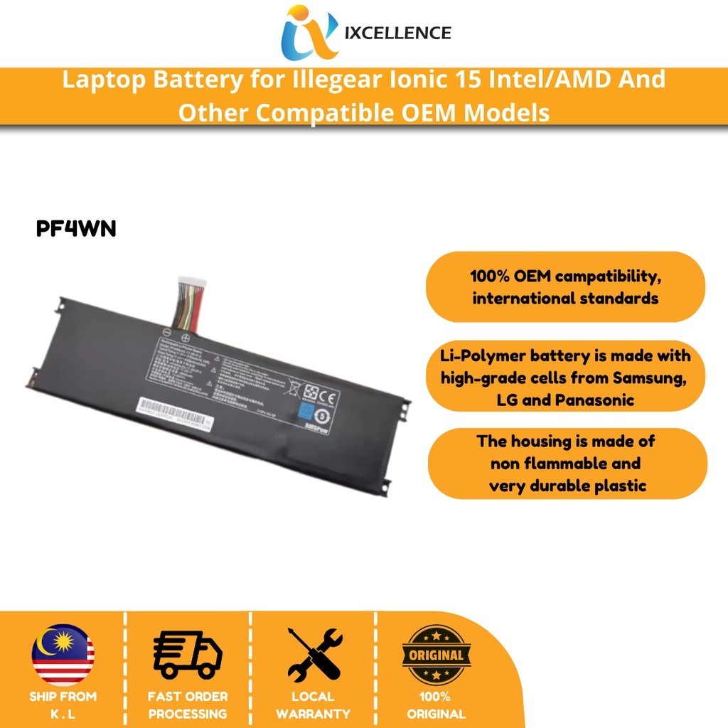 [IX] Laptop Battery for Illegear Ionic 14 / 15 Intel / AMD And Other ...