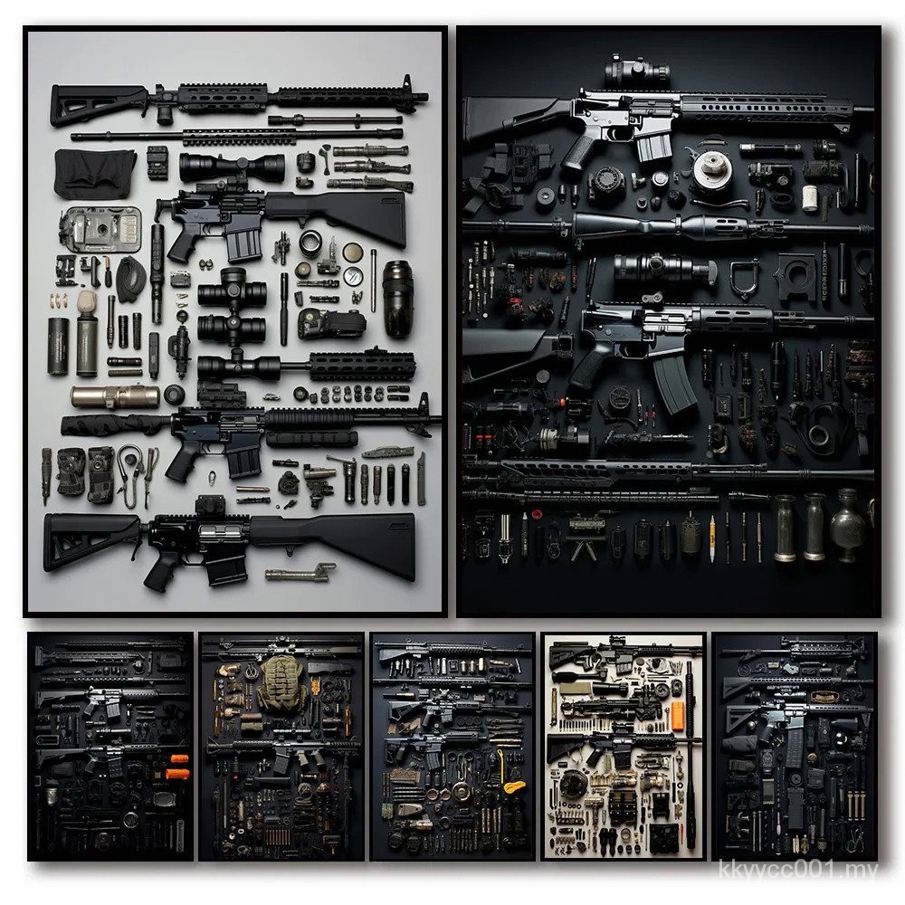 Canvas Painting Decorative Paintings Modern Weapon M4A1 Wall Decoration ...