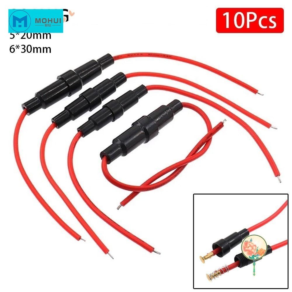 MW 1/10Pcs Glass Fuse Holder, 5*20mm 6*30mm 250V Fuse Casing, Fuses ...