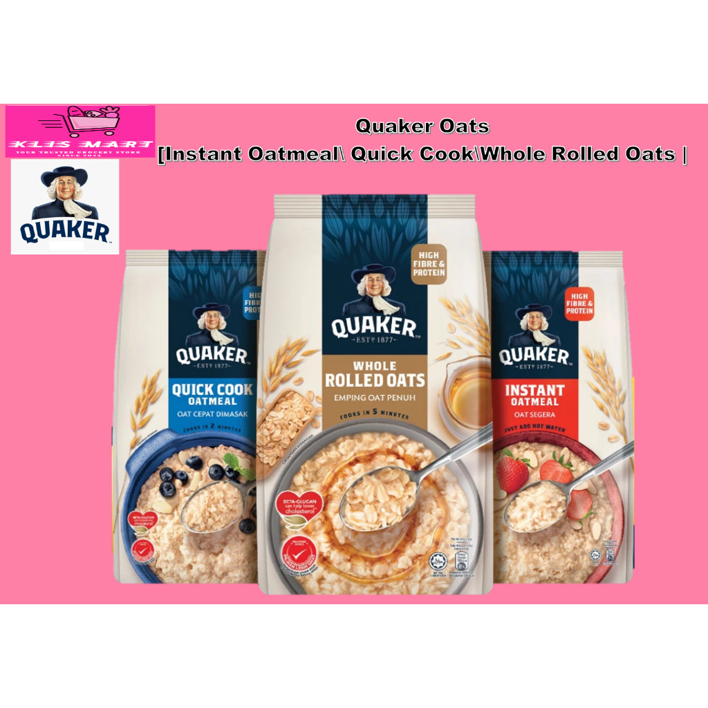 Quaker Oats [Instant Oatmeal\ Quick Cook\Whole Rolled Oats | 1.35kg ...