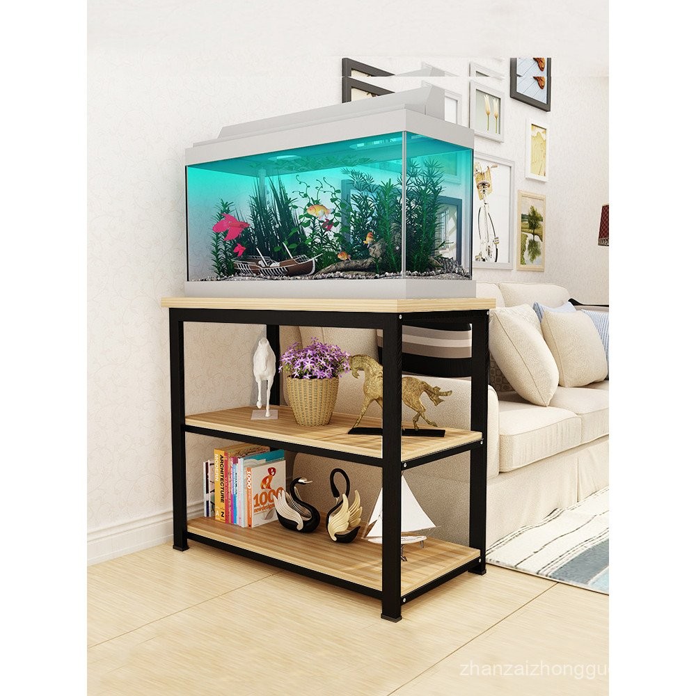 Fish Tank Bottom Cabinet Cabinet Open Simple Shelf Solid Wood Load ...