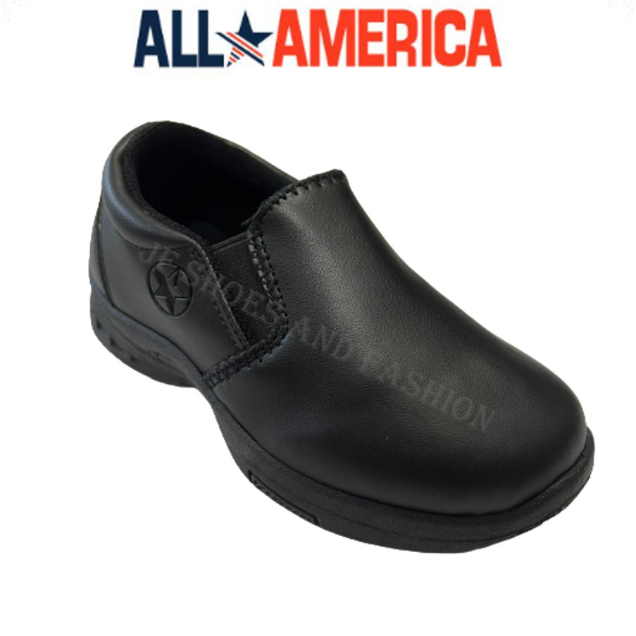 ALL AMERICA PVC Black Slip-On School Shoes | Kasut Sekolah Hitam PVC ...