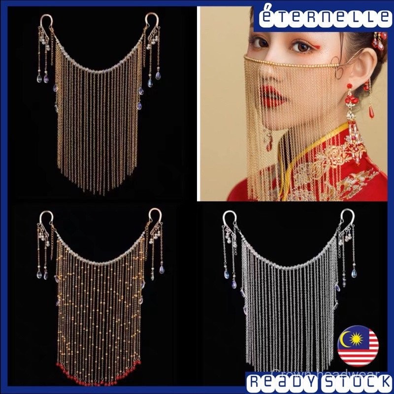 Arabian Tassel Face Veils Elegant Hanfu Accessories Face Chain Jewelry ...