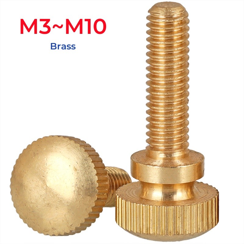 M3 M4 M5 M6 M8 M10 Brass Steps High Head Knurled Hand Screw Double ...
