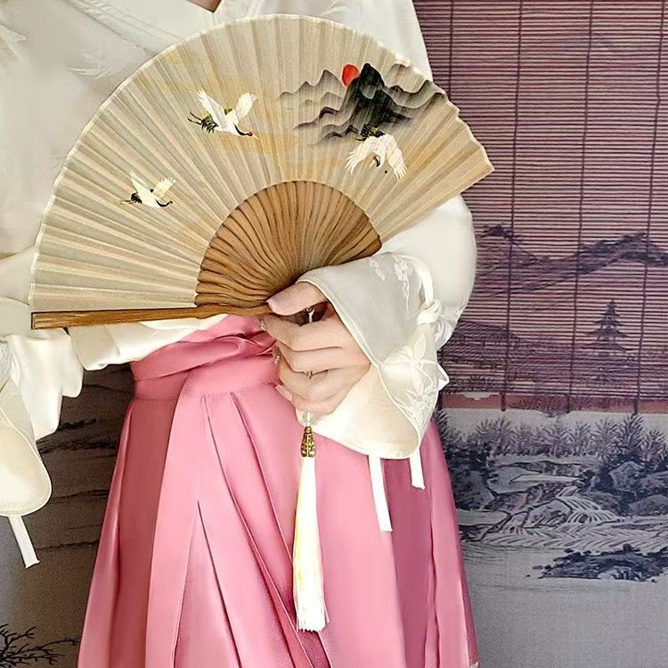 Ruihetu Ancient Style 20cm Female Fan Folding Fan Hanfu Fan Chinese ...