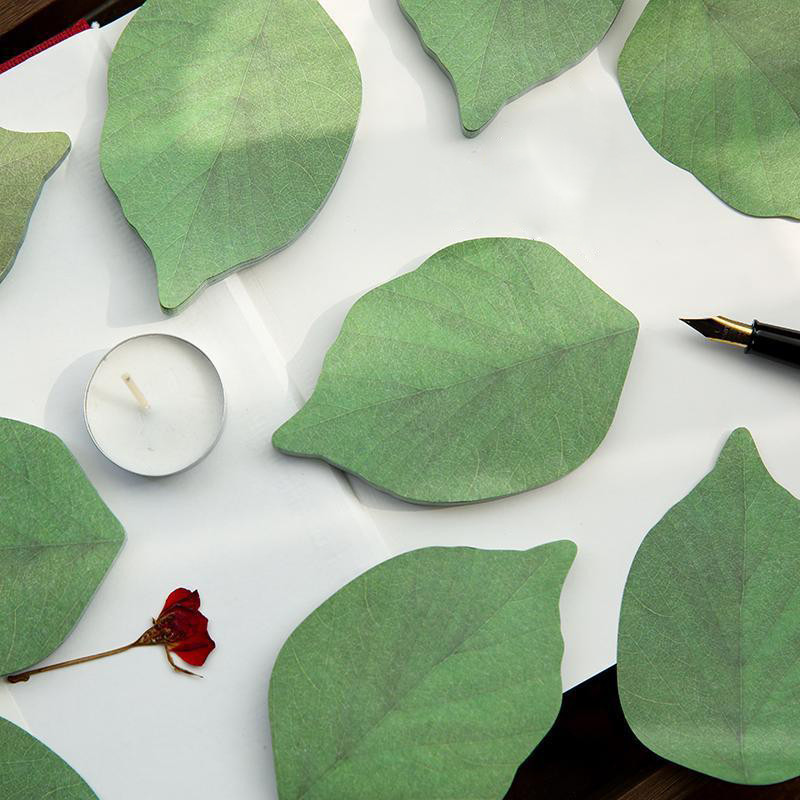 50 Sheets Lovely Leaves Series Sticky Notes School Office Tearable Memo ...