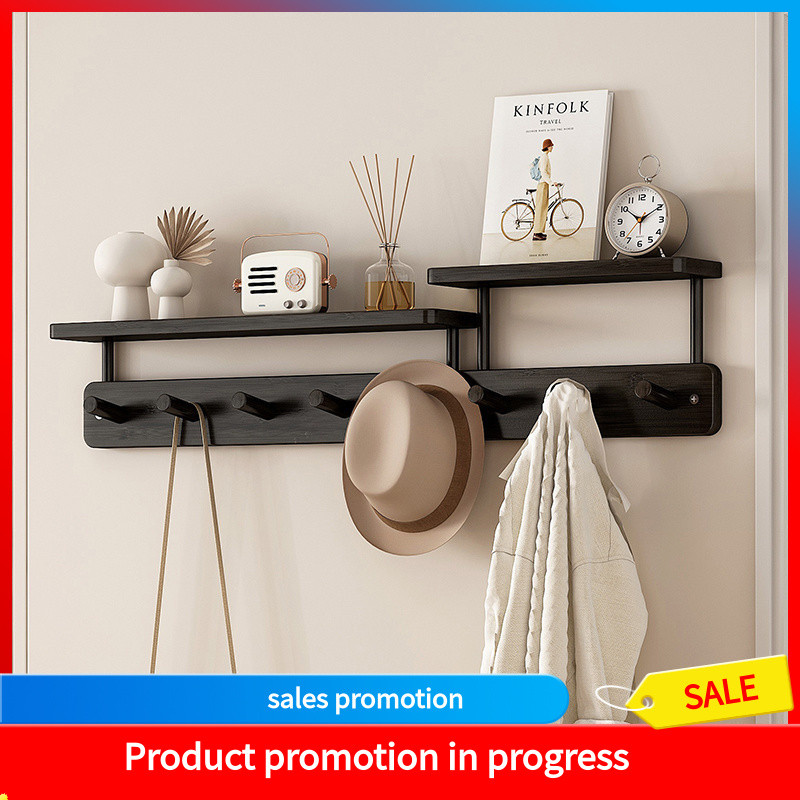 Solid Wood Clothes Hook Behind Entry Door Entrance Wall Multifunctional ...