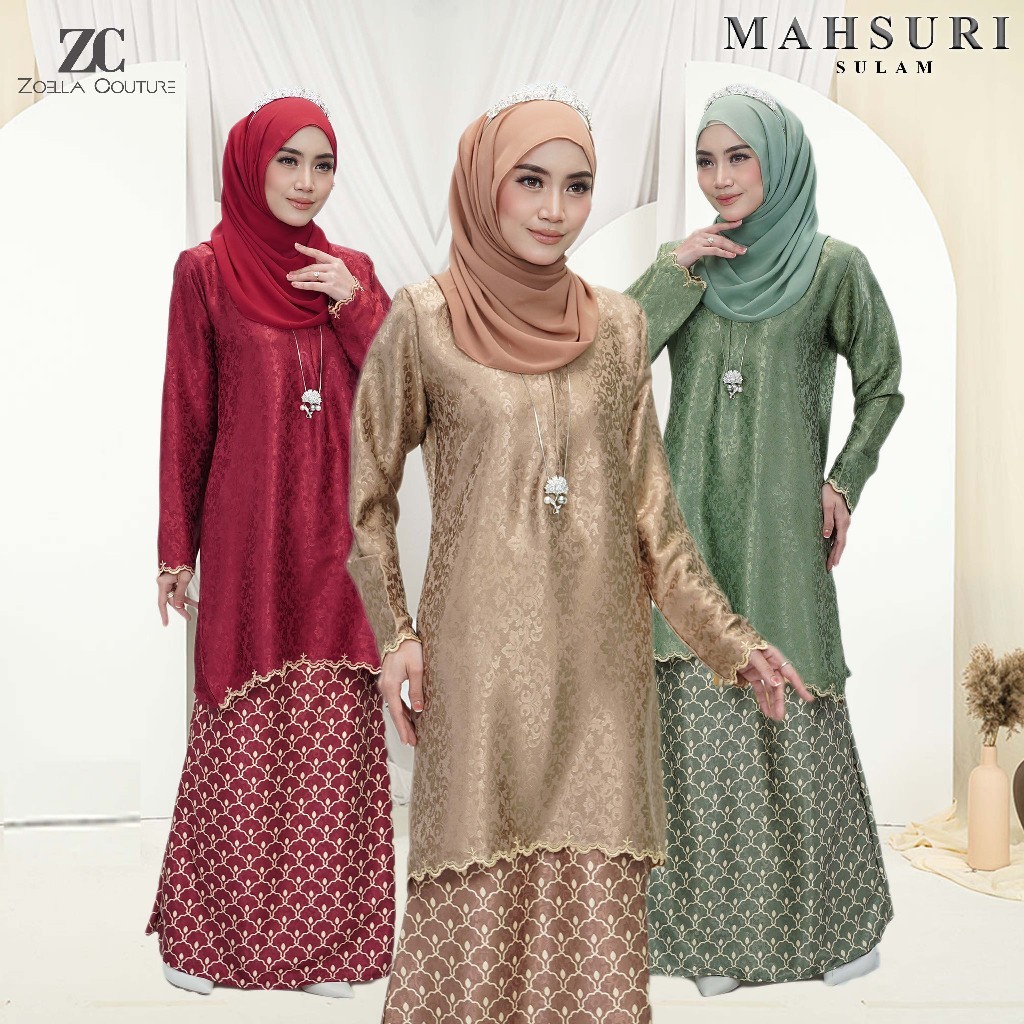 Zoella Couture Set Baju Kurung Sulam Mahsuri 2025 Kain Jaquard Ibu Anak ...
