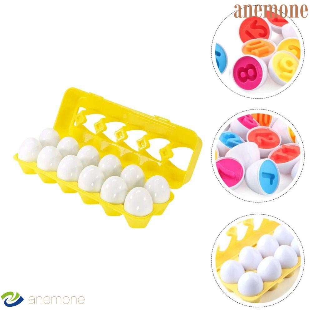 ANEMONE Matching Egg Play Set, 3D Plastic Sports Egg Carton Toys, Early ...