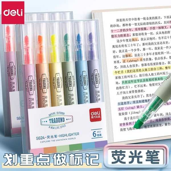 highlighter highlighter pen Pena Penanda Fluoresensi Deli Pena khas ...