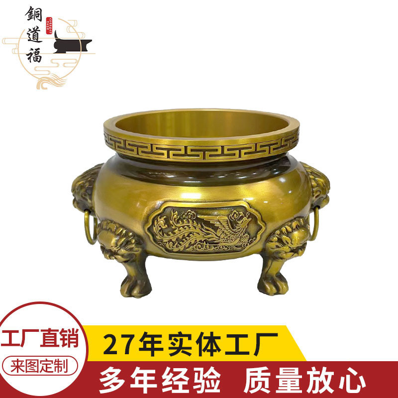 Bekalan pihak kilang pembakar dupa tembaga empat kaki naga dan phoenix ...