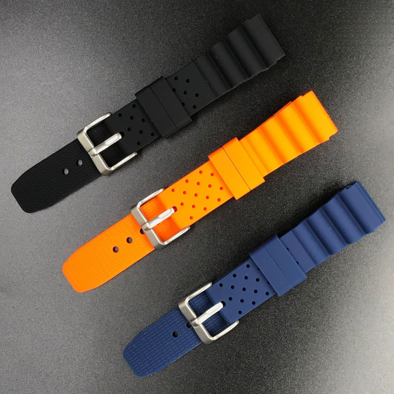 Universal 20mm Silicone Dive Strap - Hypervent Design for Seiko Prospex ...