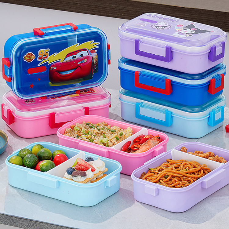 Meow Lunch Box Two-Compartment Tableware Microwavable Cartoon Sealed ...