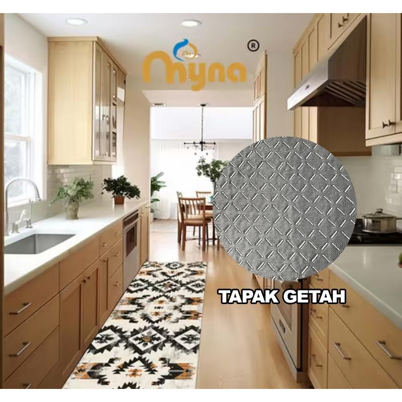 MYNA Mats Fully Getah Karpet Dapur – Crystal Velvet Runner Carpet Anti ...