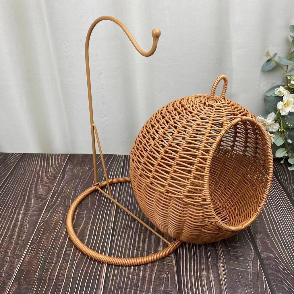 Bakul Buah Anyaman Rotan Buatan Tangan Bakul Gantung Ruang Tamu Meja ...