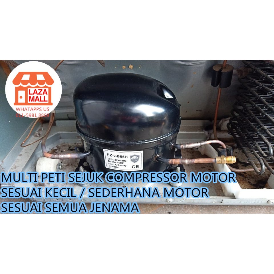 UNIVERSAL FRIDGE/REFRIGERATOR COMPRESSER MOTOR NEW 1/5HP R134A FZ-GB65H ...