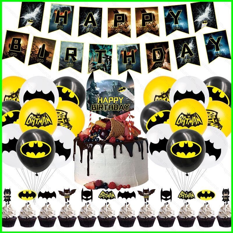 SQ1 Justice League DC Batman Theme Birthday Party Decorations Set Cake ...