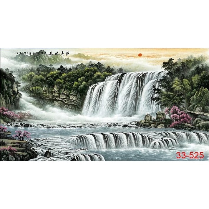 Mountainscape Painting Lucky Waterfall Calligraphy and Painting Source ...