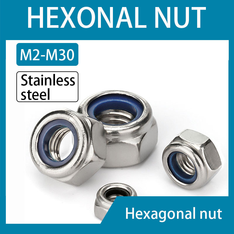 [Quick Shipment] M2-M30 304/316 Stainless Steel Nylon Lock Nut Locking ...