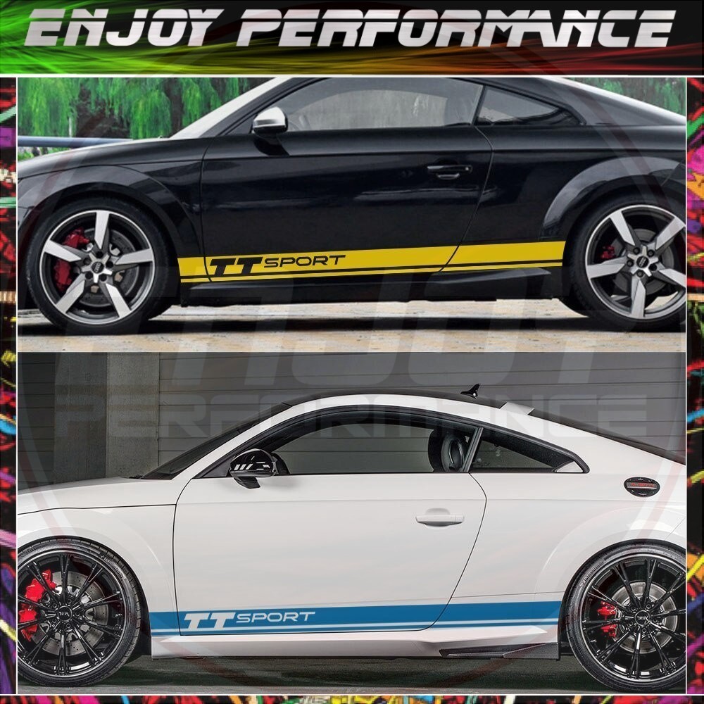 2PCS Car Door Side Sticker Audi TT 8n 8j 8s MK1 MK2 MK3 Sport Skirt ...