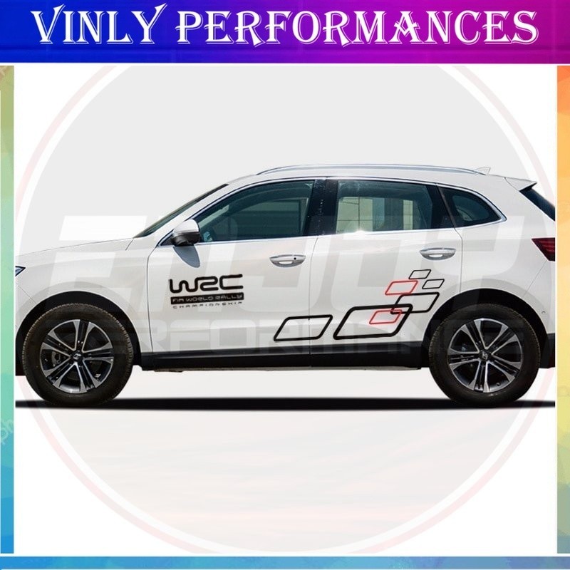 Fashion WRC+Blocks Pattern Car Whole Body Styling,side Decor Stickers ...