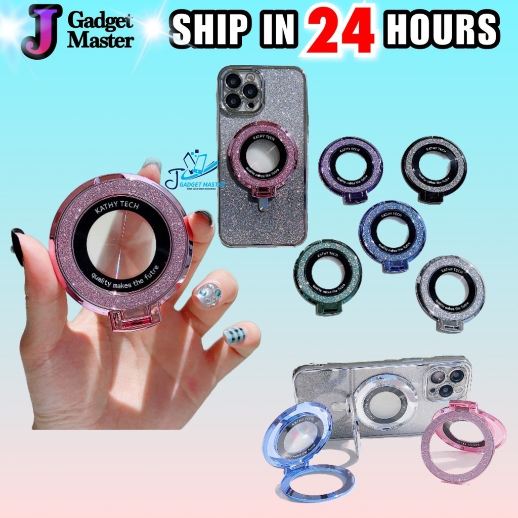 Glitter Shinning Bling Phone Holder Magnetic Finger Grip Back Sticker ...