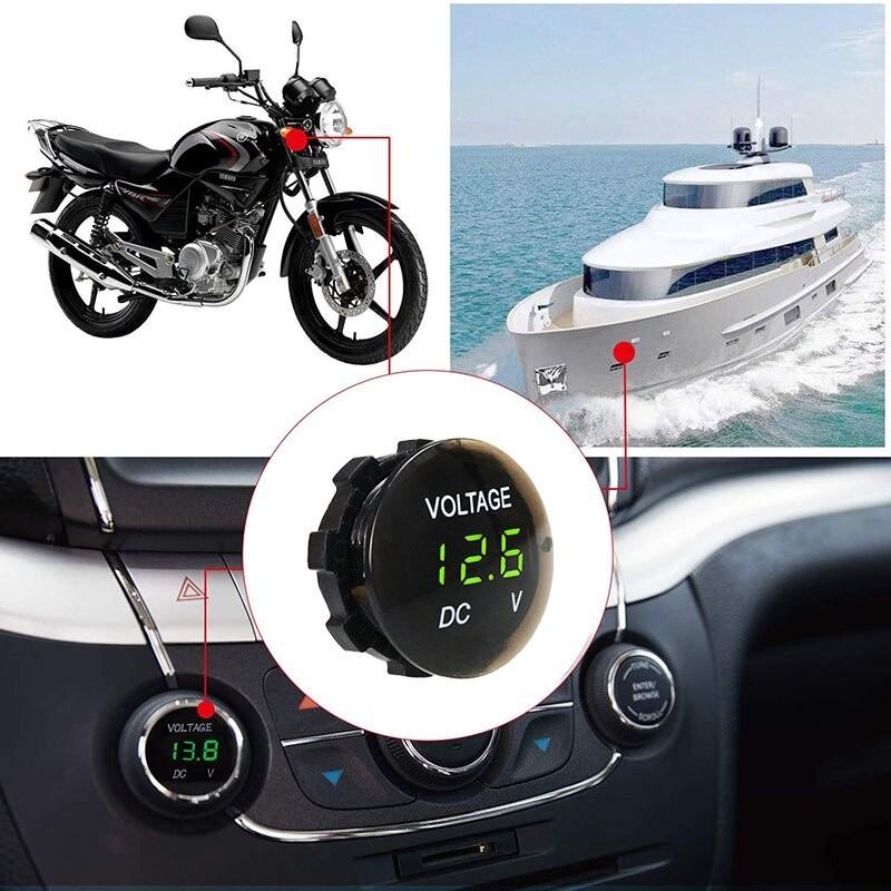 DC12V Digital Voltage Volt Meter Display Voltmeter For Motorcycle Car ...