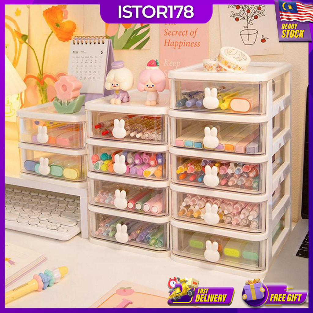 ISTOR😺5 TIER DESKTOP DRAWER ORGANIZER TABLE RACK STORAGE RAK MEJA LACI ...