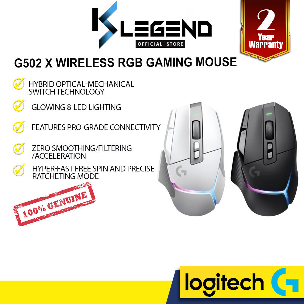 LOGITECH G502 X PLUS Wireless RGB Gaming Mouse (BLACK / WHITE) | Shopee Malaysia