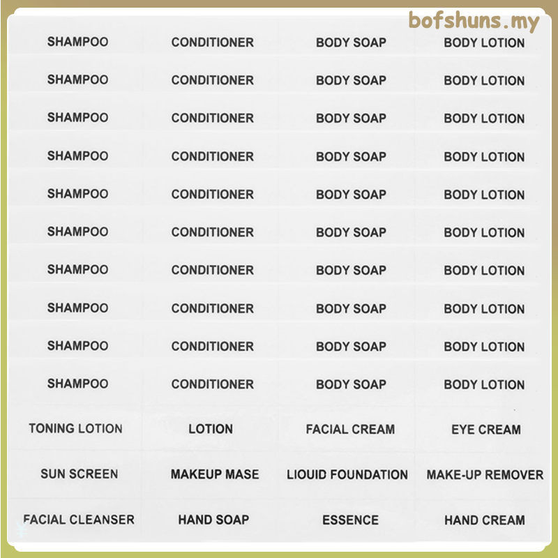 20 Sheets Waterproof Stickers Bottles Label Skin Care Products Pvc ...