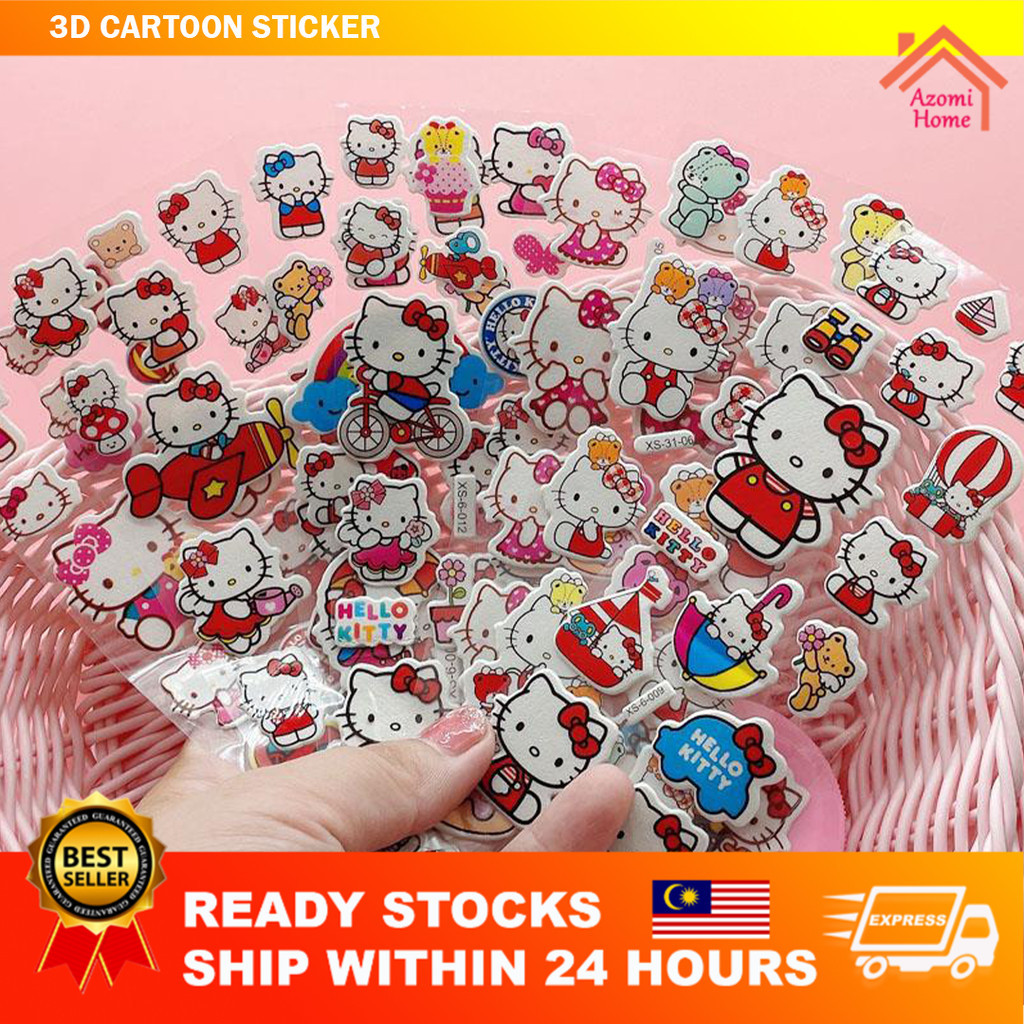 3D Cartoon Sticker Hello Kitty Dinosaur Little Pony Art Sticker Kids ...