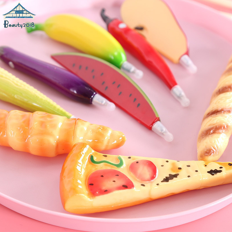 Creative Fruit Shape Pen Cute Food Pizza Design Pens Student School ...