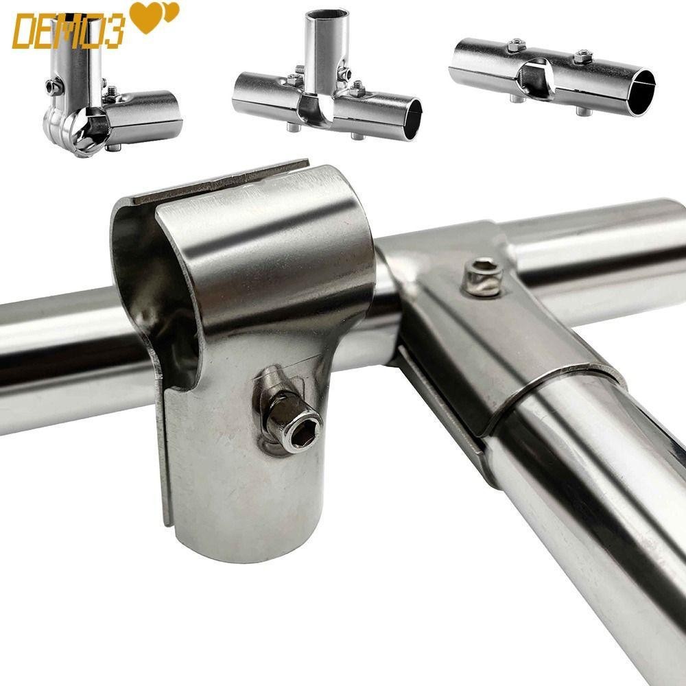 DEMO3 Pipe Joint,25mm Round Tube Connector Stainless Steel Rod Support ...