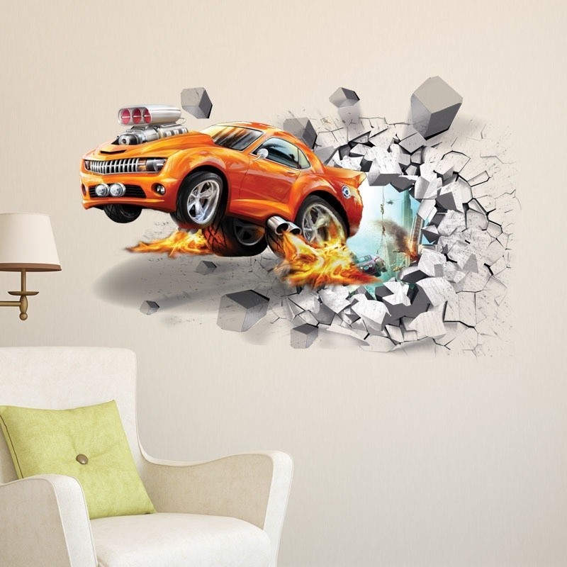 500mm x 700mm 3D Fire Car Sticker Wallpaper Sticker Car Sticker Home ...