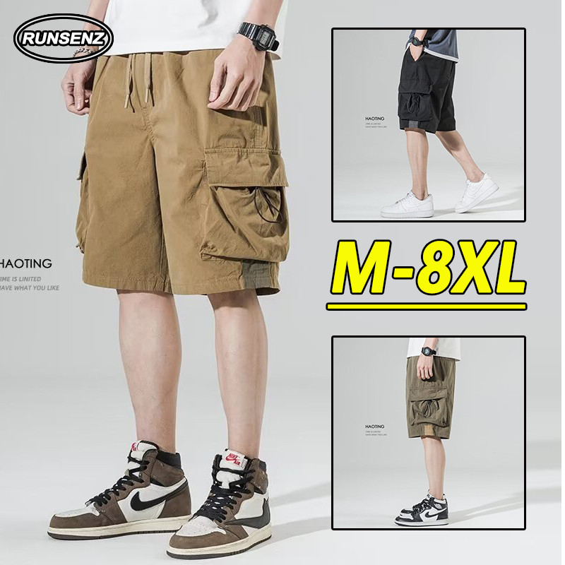 M-8XL Fashion Cargo Short Pants Men Plus Size Shorts Simple Casual ...