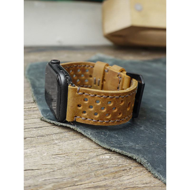 American Retro Handmade Crazy Horse Leather Suitable for Apple iwatch ...