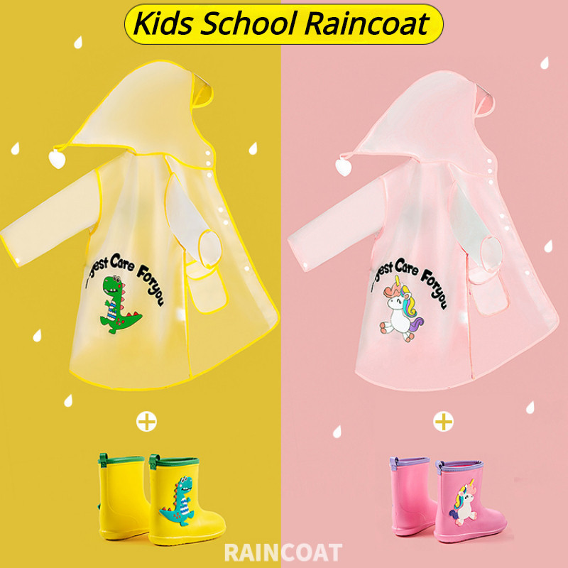 Cheerful Mario rain coat baby Cartoon Kids Rain Gear Boys&Girls Dinosaur&Unicorn Raincoats ...