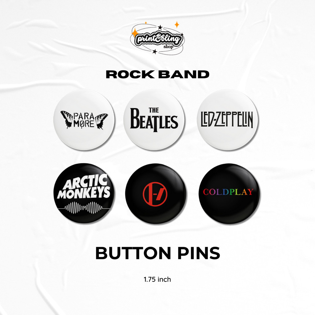 Rock Band Punk Rapper Singer 80s 90s 2000s Button Pins Badge | Arctic ...