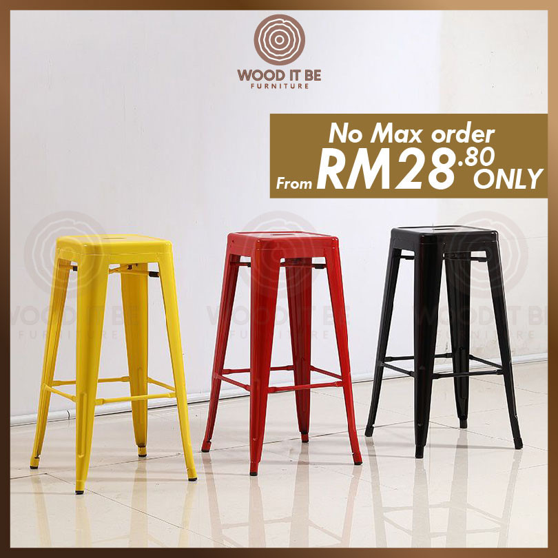 WOODITBE Bar Chair Metal Dining Chair Kerusi Makan Kerusi Besi Steel ...