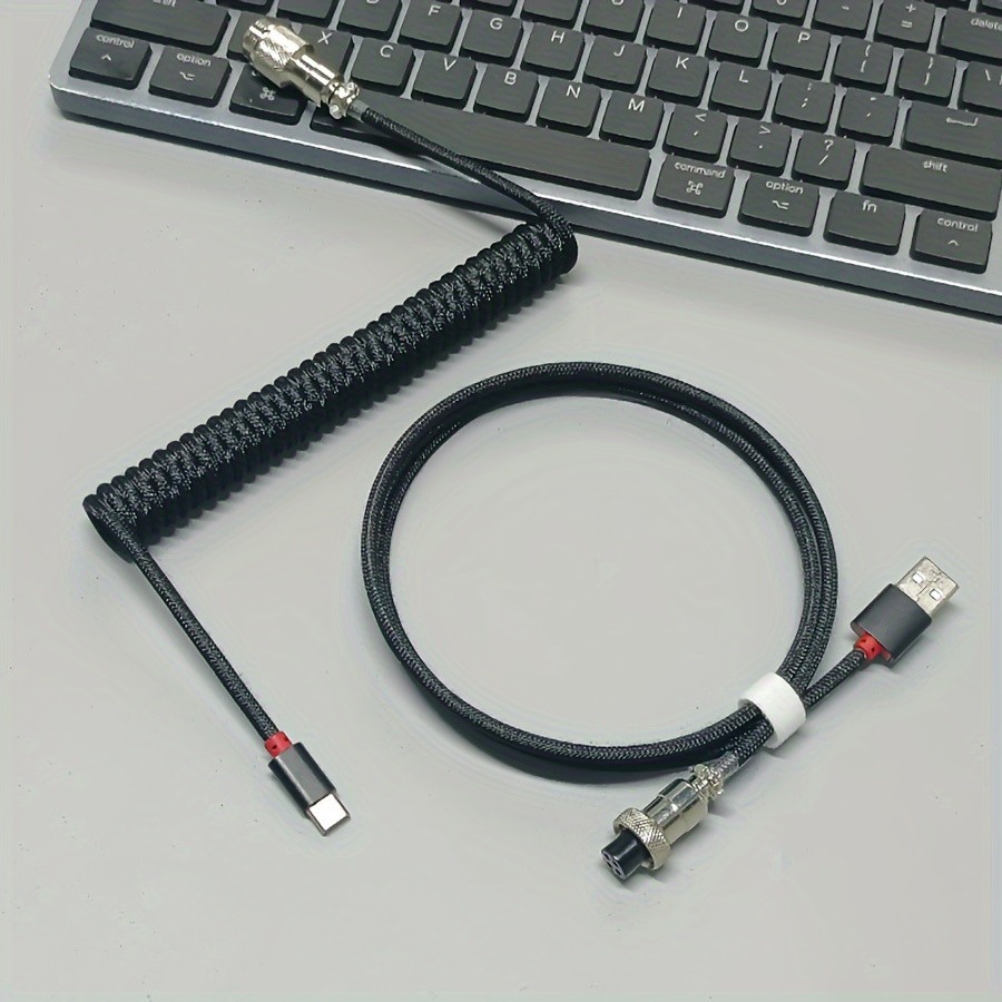 Coiled Cable Type C Mechanical Keyboard Wire USB Keyboard Cable ...