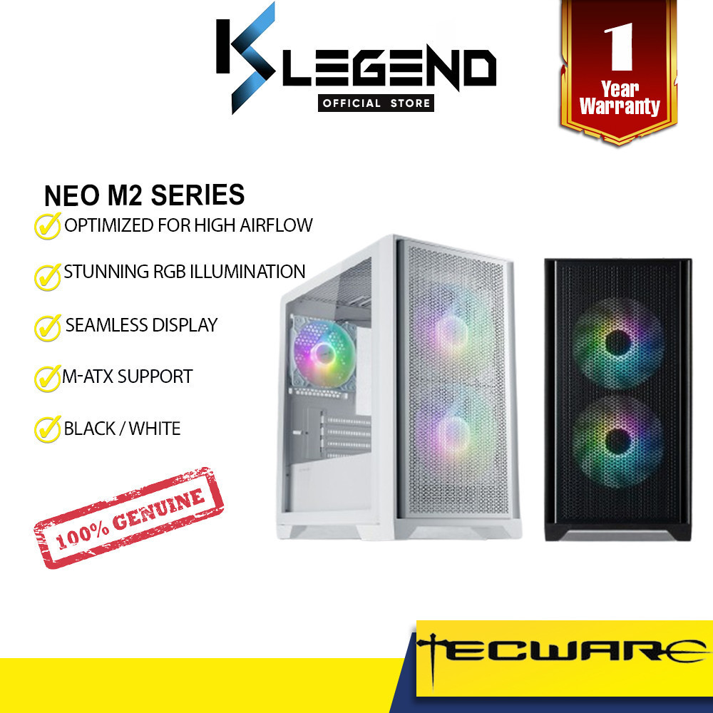 Tecware NEO M2 TG ARGB MATX CASE (BLACK) - 1 Year Warranty | Shopee ...