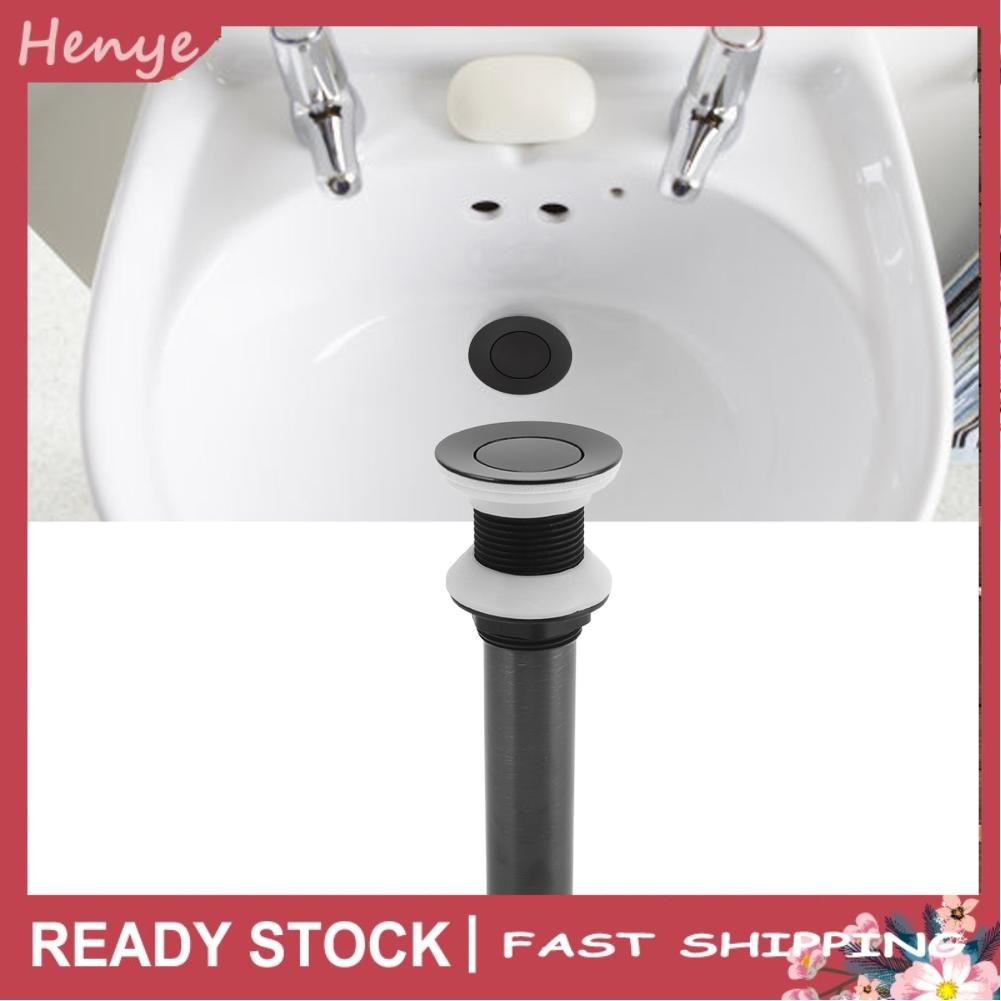Henye Bathroom Sink Drain Without Overflow Vessel Lavatory Vanity Push ...